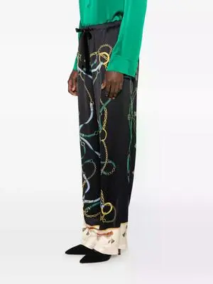 FORTE_FORTE Chain-print Trousers - Black