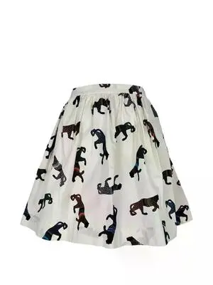 MSGM Graphic Print Pleated A-line Skirt