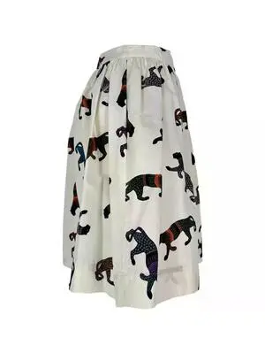 MSGM Graphic Print Pleated A-line Skirt