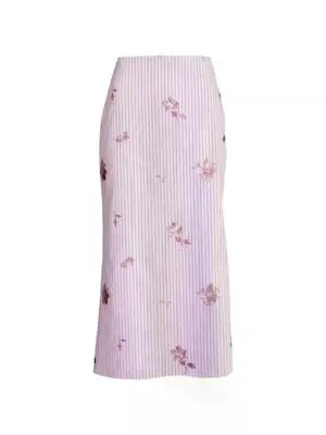 Silvia Tcherassi Atira Striped Midi Skirt - Pink