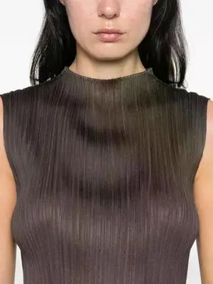 Issey Miyake Pleated Sleeveless Top