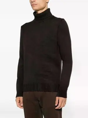 ZANONE Ribbed-knit Roll-neck Sweater - Brown