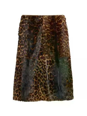 AMI Paris Leopard-print Midi Skirt