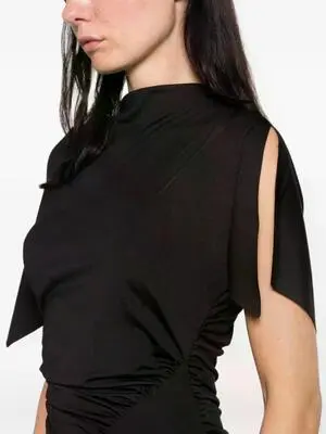 Victoria Beckham Gathered Asymmetric Hem Dress