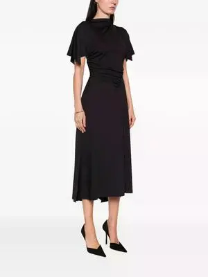 Victoria Beckham Gathered Asymmetric Hem Dress
