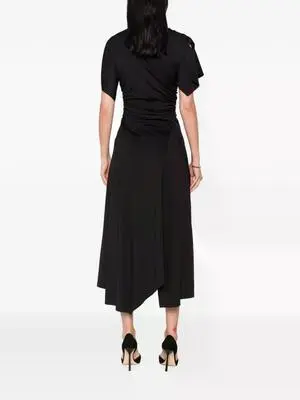 Victoria Beckham Gathered Asymmetric Hem Dress