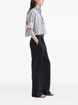 TWP Striped Cropped Shirt