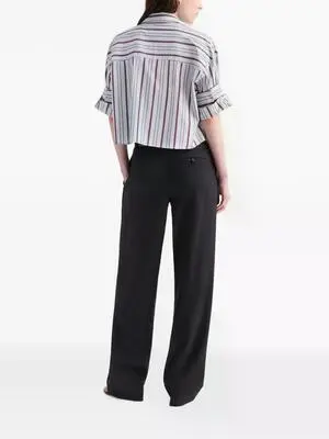 TWP Striped Cropped Shirt
