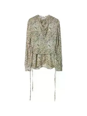 LEMAIRE Layered Blouse Leopard Printed Viscose