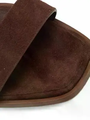 Hermès Suede Block Heel Sandals