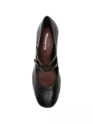 TAMARIS Double Strap Leather Mary Jane Pumps