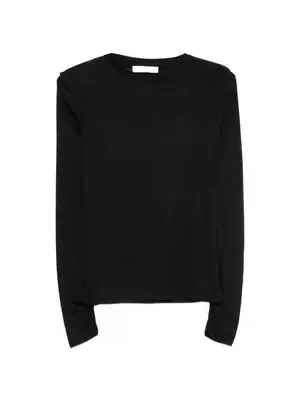 WOC Long Sleeve Knit Top - Black