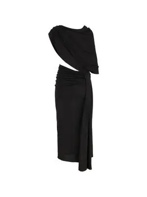 Balenciaga Draped Cut-out Midi Dress
