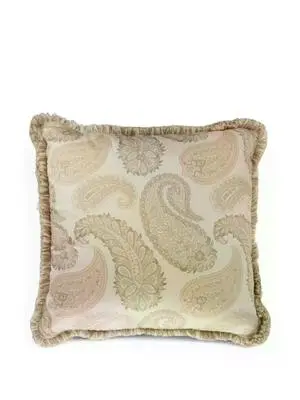Etro Paisley Fringe-trim Pillow - Neutrals