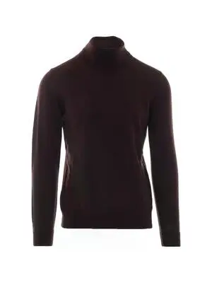 Alpha Studio High-neck Fine-knit Sweater - Brown