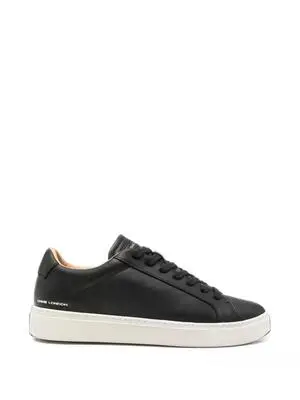 CRIME LONDON Logo-print Leather Sneakers - Black