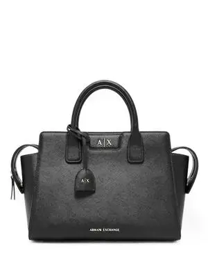 Armani Exchange Saffiano Effect Logo Plaque Tote Bag