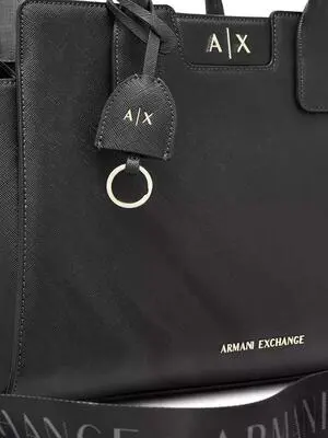 Armani Exchange Saffiano Effect Logo Plaque Tote Bag
