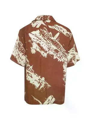 Bottega Veneta Postcard-print Bowling Shirt