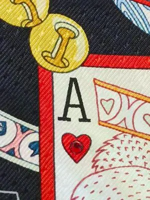 Hermès Silk Twilly With 'pique Dame De Coeur' Print