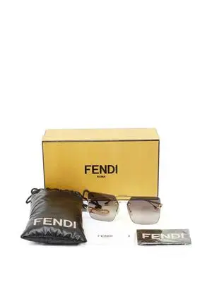 Fendi First Crystal-embellished Square-frame Sunglasses