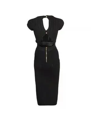 Balmain Openwork Rib-knit Midi Dress