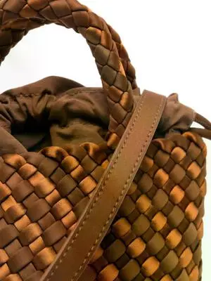 MARREA Woven Satin-finish Shoulder Bag