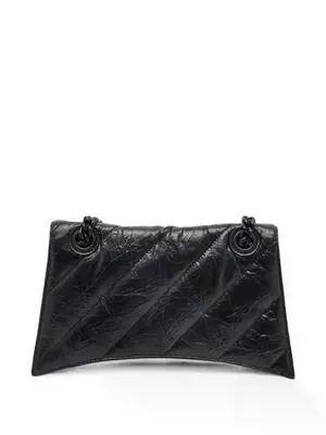 Balenciaga Crush Quilted Shoulder Bag - Black