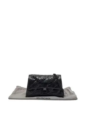 Balenciaga Crush Quilted Shoulder Bag - Black