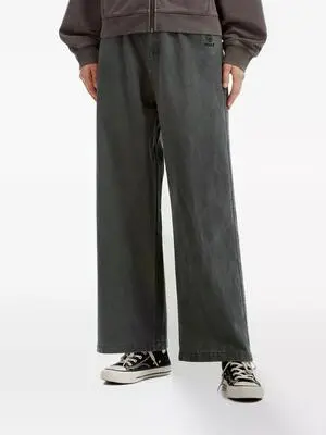 FINGERCROXX Logo-embroidered Wide-leg Trousers