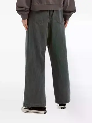 FINGERCROXX Logo-embroidered Wide-leg Trousers