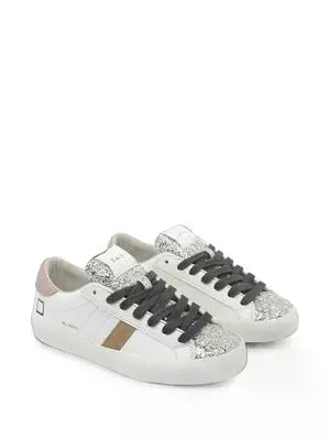 D.a.t.e. Hill Low Vintage Glitter-detail Leather Sneakers - White