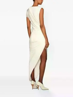 ET OCHS Georgia Ruched Asymmetric Hem Midi Dress
