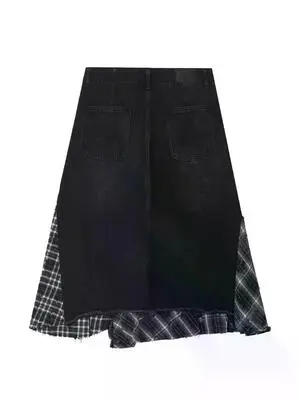 MUSIUM DIV. Distressed Patchwork Midi Skirt