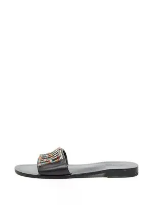 Dior Diorevolution Crystal Embellished Logo Slides - Black