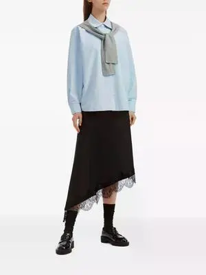 B+AB Check Pattern Button-up Shirt With Layered Sweater Detail