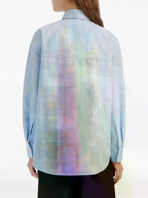 B+AB Check Pattern Button-up Shirt With Layered Sweater Detail