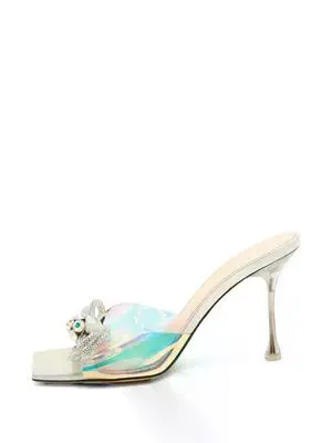 Mach & Mach Double Bow Iridescent Sandals