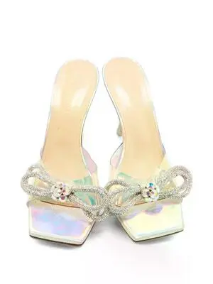 Mach & Mach Double Bow Iridescent Sandals