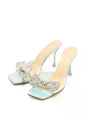 Mach & Mach Double Bow Iridescent Sandals