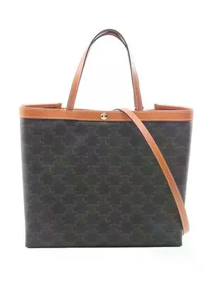 Celine 2012-2026 Small Square Triomphe Coated Canvas Cabas Satchel