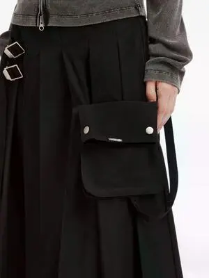 MUSIUM DIV. Pleated Palazzo Pants With Buckle Detail