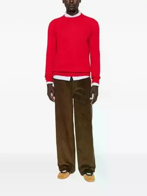 FILIPPO DE LAURENTIIS Ribbed-knit Raglan-sleeve Sweater - Red