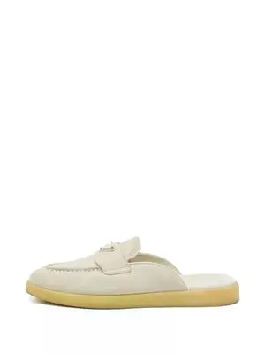Prada Triangle Logo Flat Mules