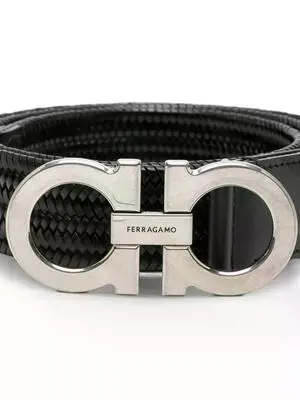 FERRAGAMO Gancini Woven Belt
