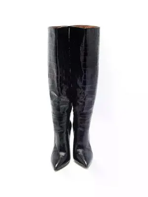 Paris Texas Croc-embossed Knee-high Boots