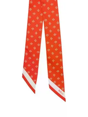Mulberry Logo-print Silk Scarf - Orange