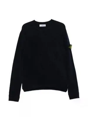 Stone Island Logo Patch Sweater - Blue