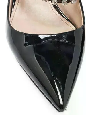 Miu Miu Crystal-embellished Pointed Toe Slingback Pumps