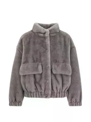 Liu Jo Faux-fur Elasticated-trim Jacket - Grey